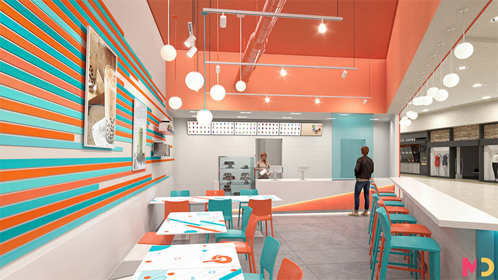 Boba Tea Store Interior Gets a Design Branding Update