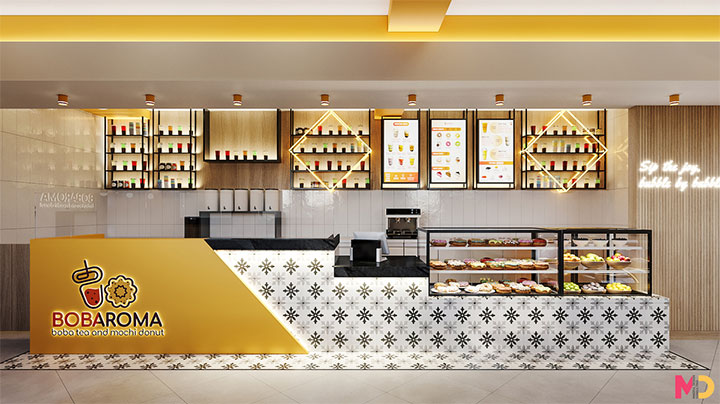 Cozy Boba Tea Store Design Pops with Bright Color